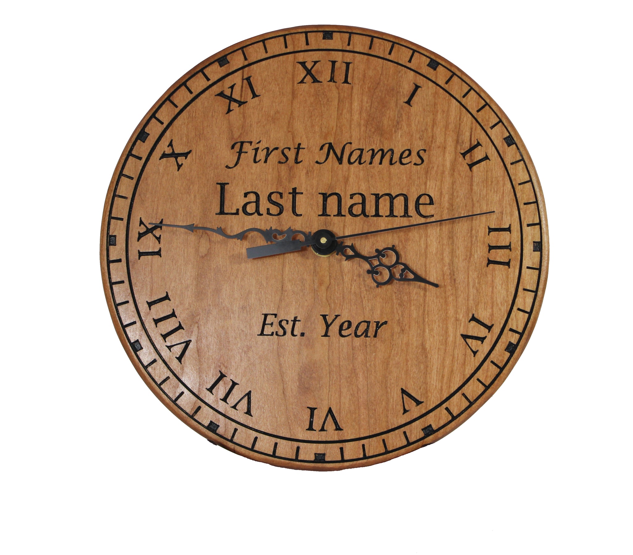 Custom Cherry Wood Clock and Easel - Black Forest Signs and Plaques ...